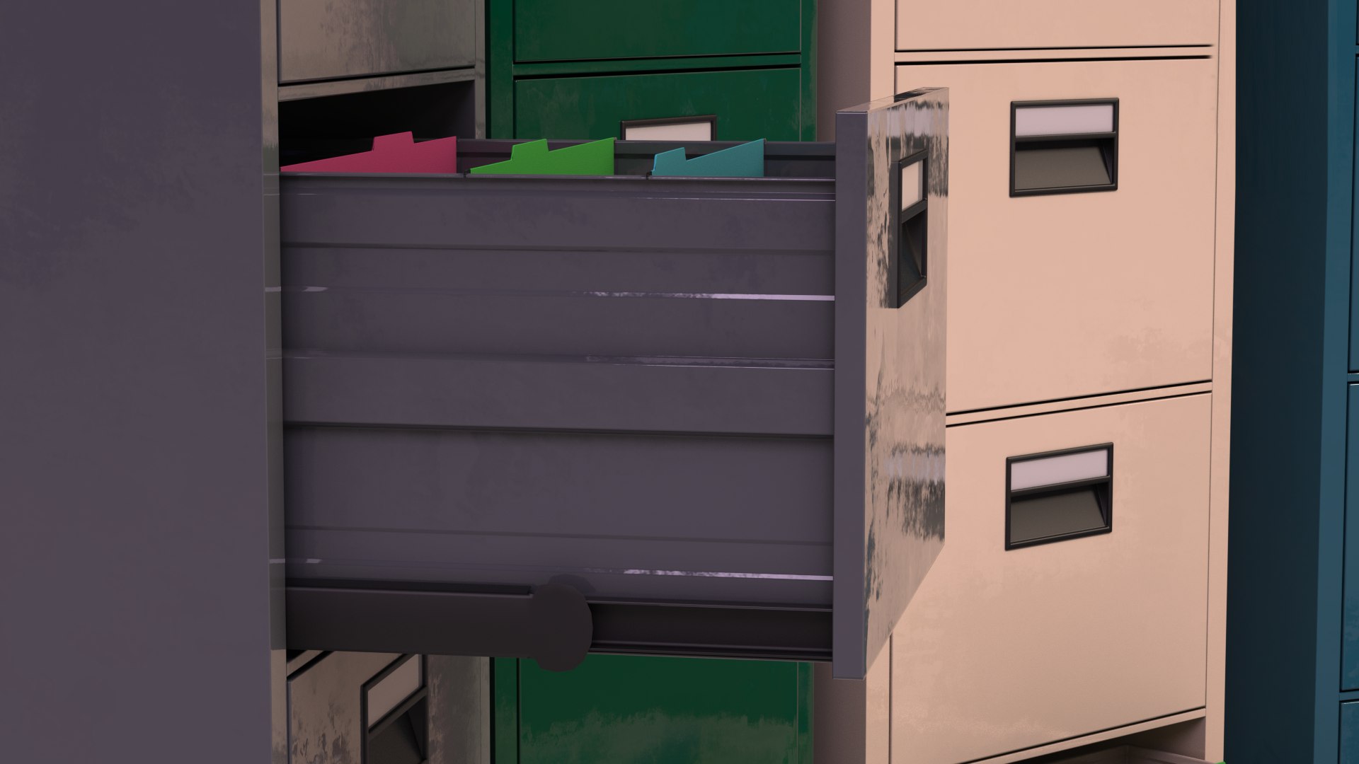 3D Low-poly File Cabinet - TurboSquid 1633497