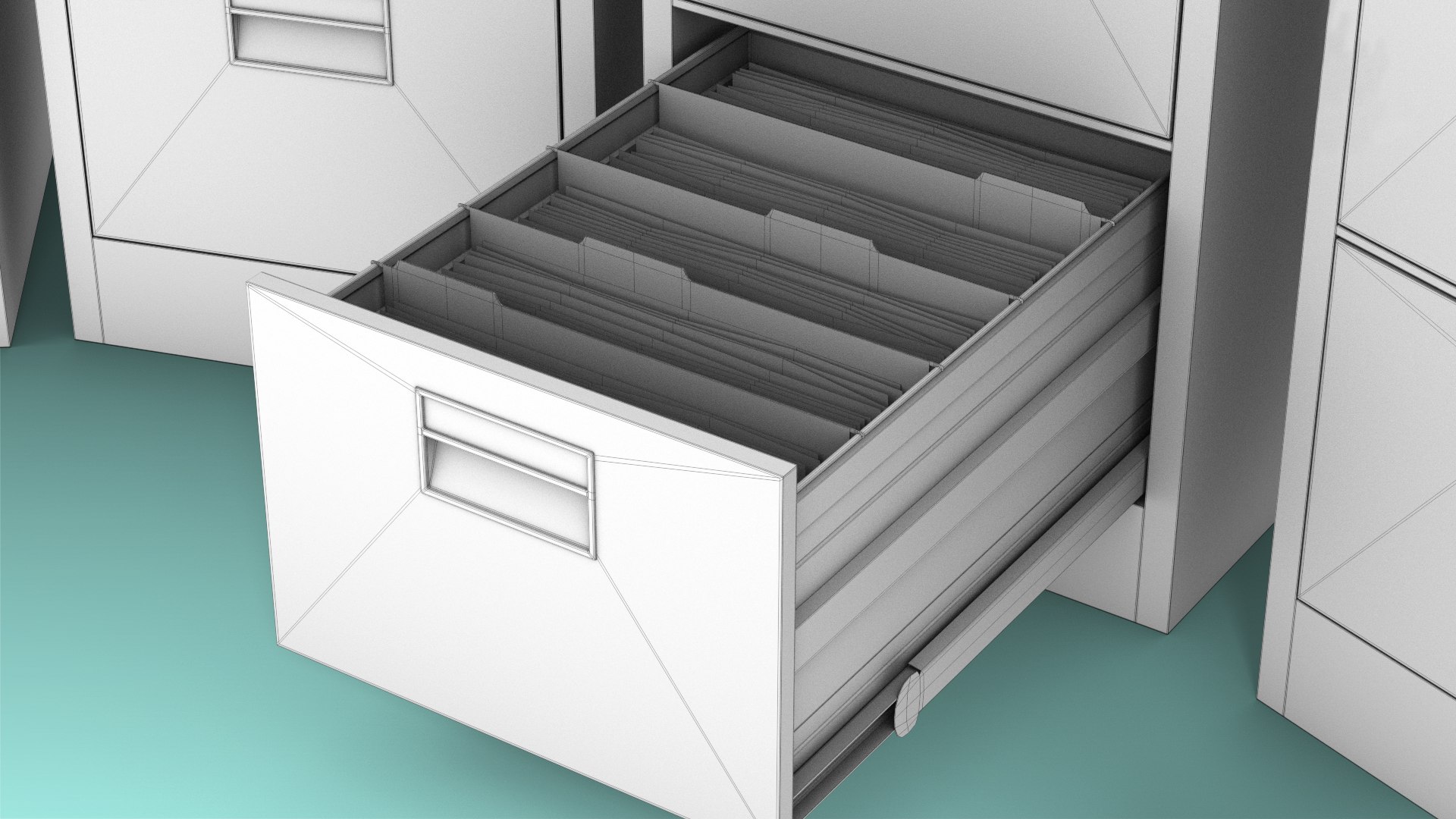 3D Low-poly File Cabinet - TurboSquid 1633497