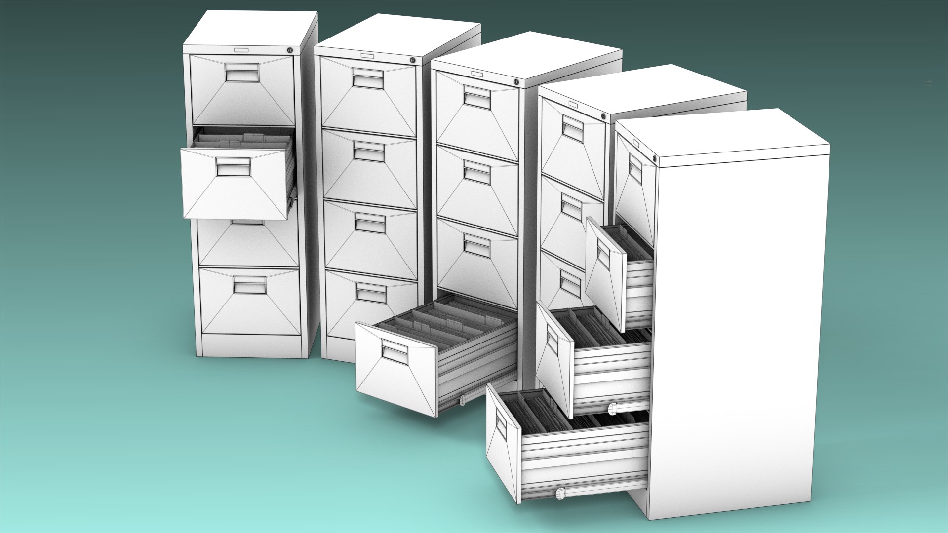 3D Low-poly File Cabinet - TurboSquid 1633497