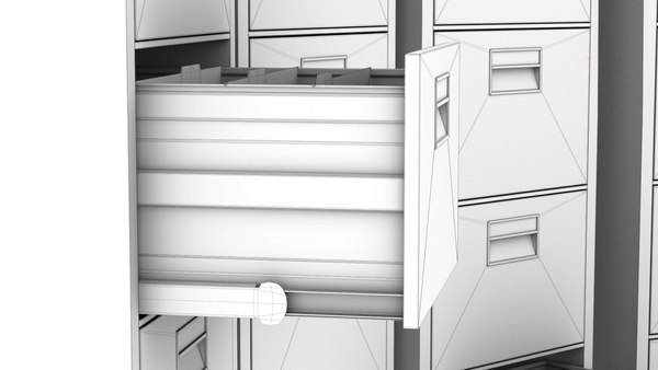 3D low-poly file cabinet - TurboSquid 1633497