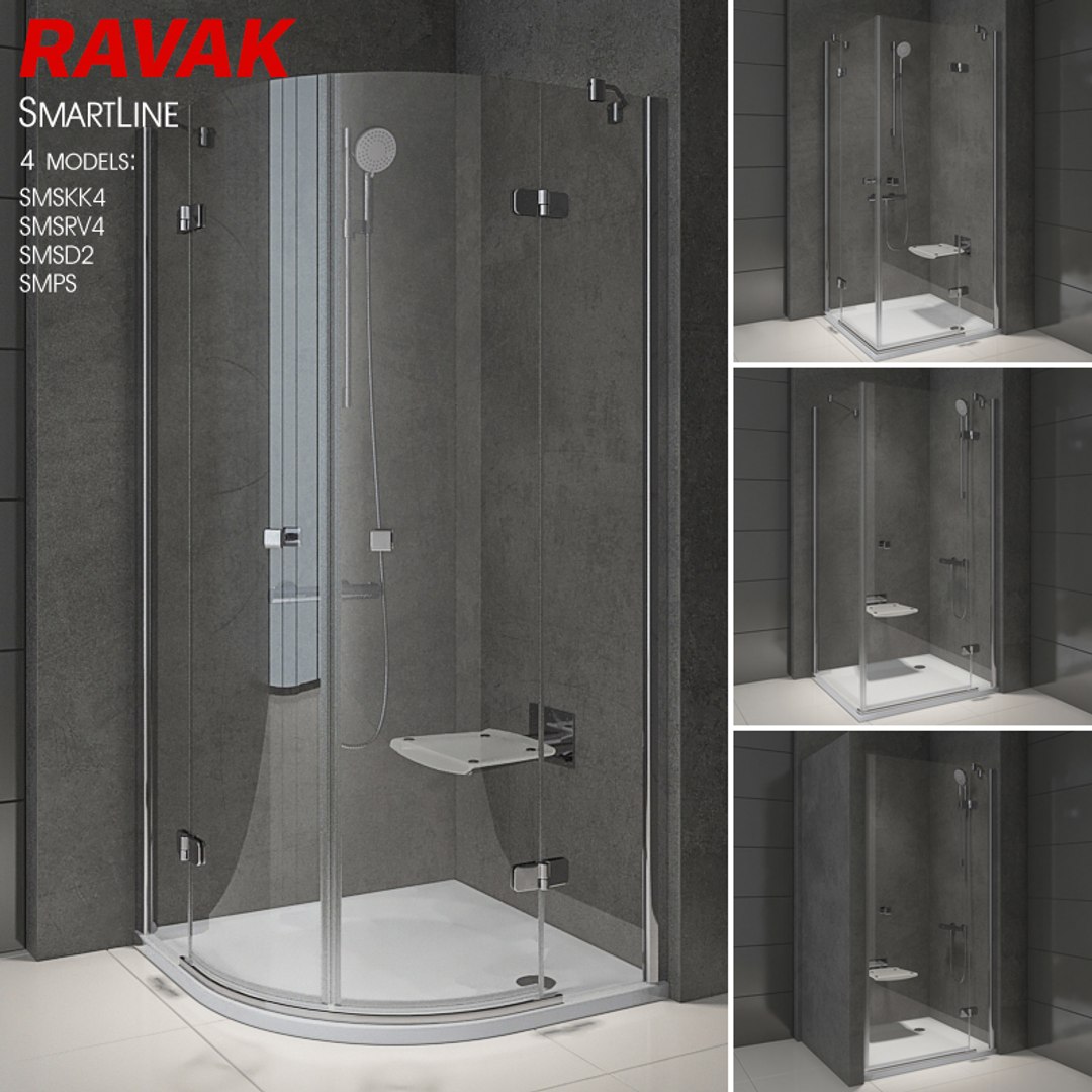 Shower room ravak smartline 3D model - TurboSquid 1197288
