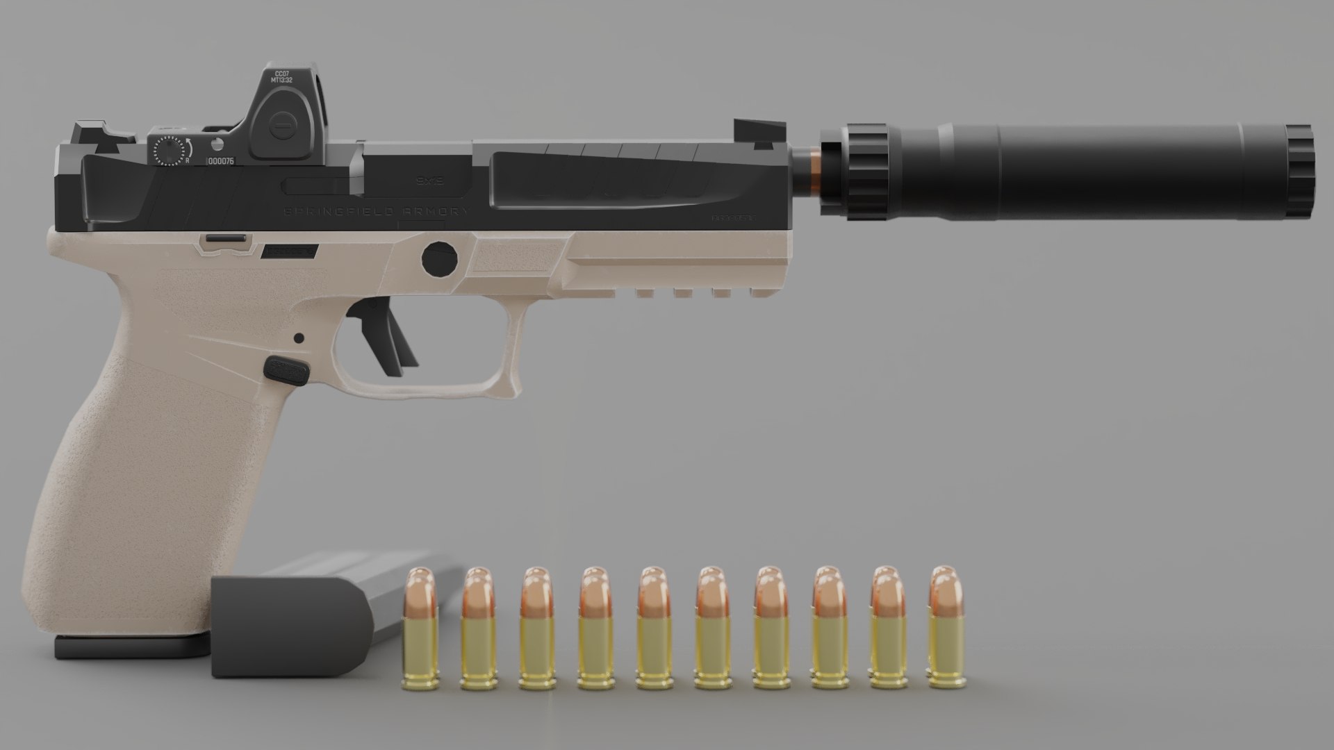 3D Springfield Armory - Echelon threaded model - TurboSquid 2104031