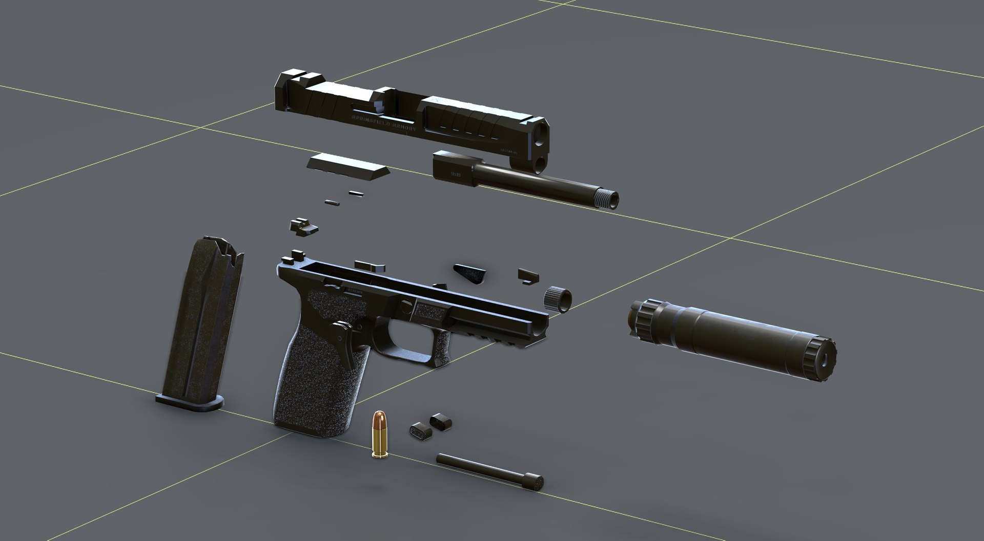 3D Springfield Armory - Echelon threaded model - TurboSquid 2104031