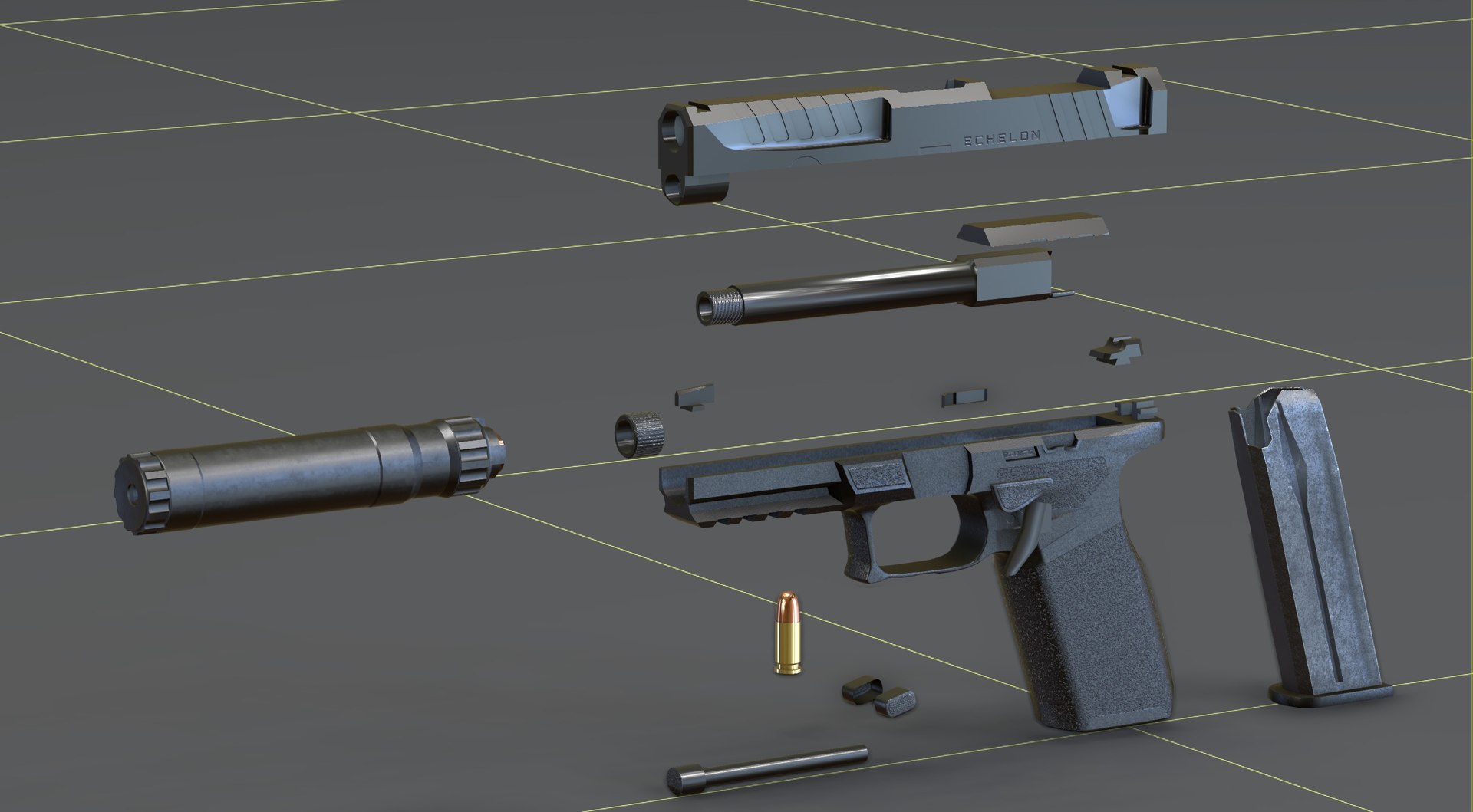 3D Springfield Armory - Echelon threaded model - TurboSquid 2104031