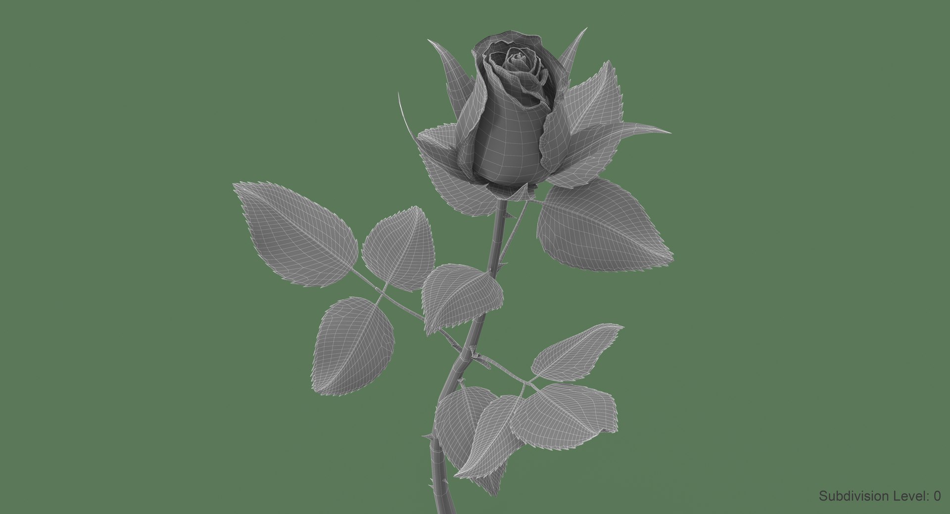 rose modeled 3d max