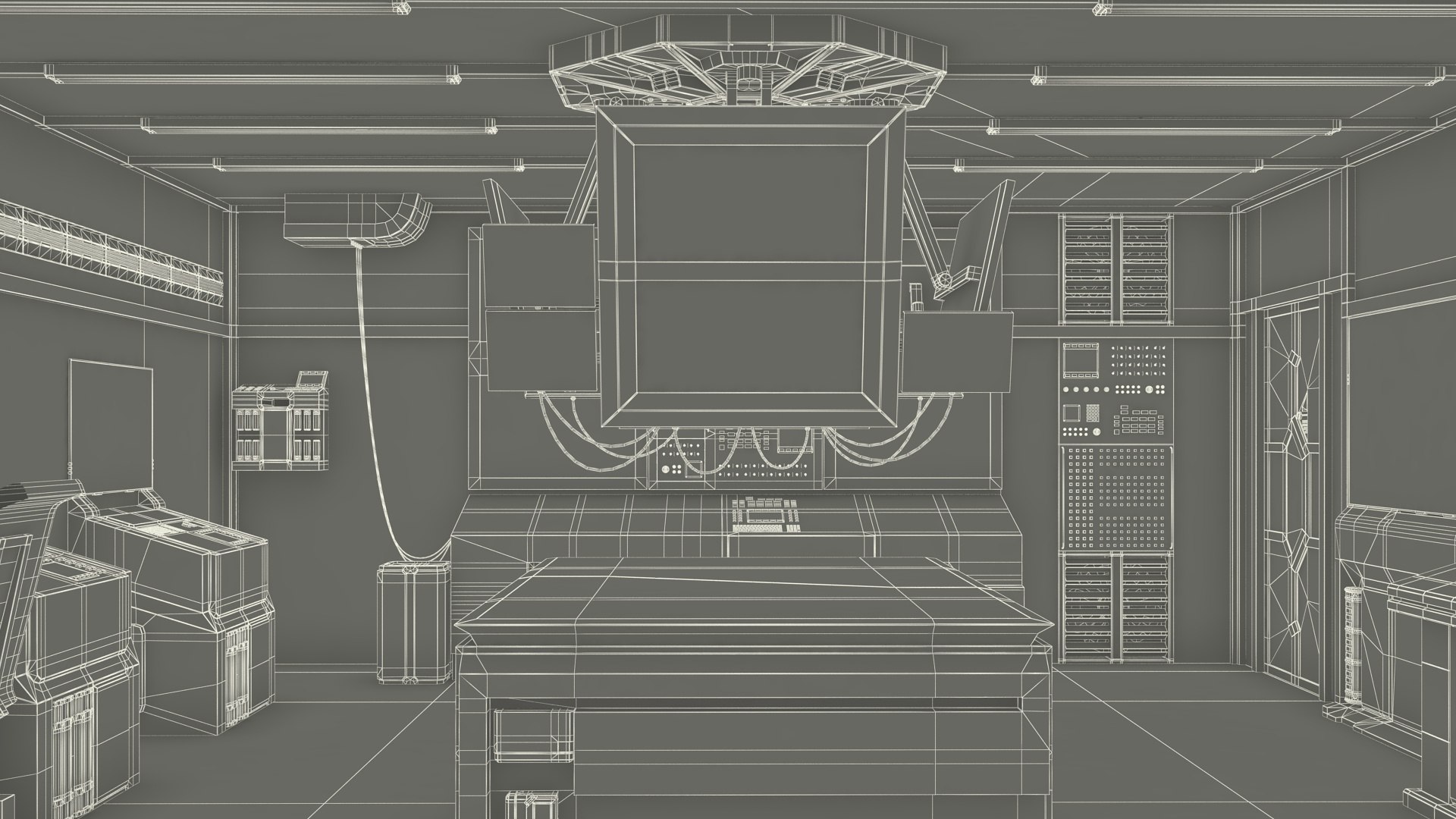 Sci Fi Interior Command Room Red 3D - TurboSquid 2270628