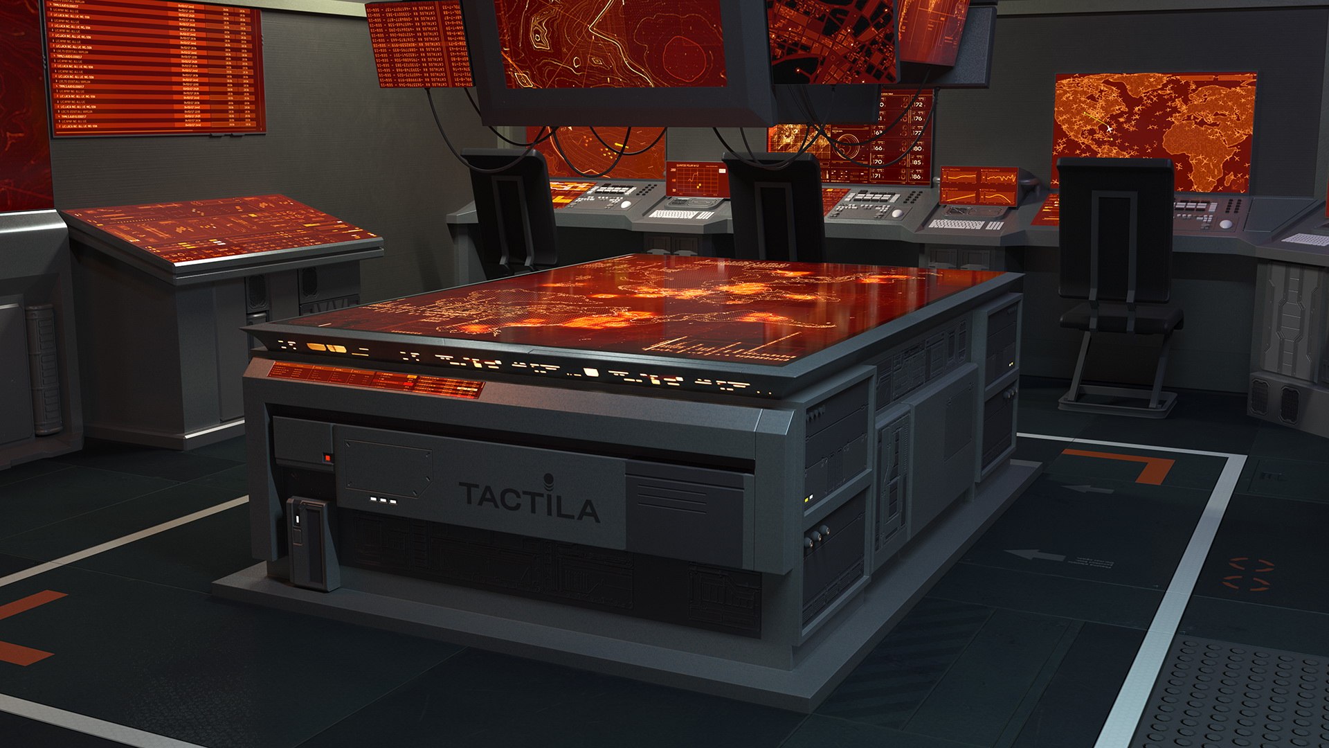 Sci Fi Interior Command Room Red 3D - TurboSquid 2270628