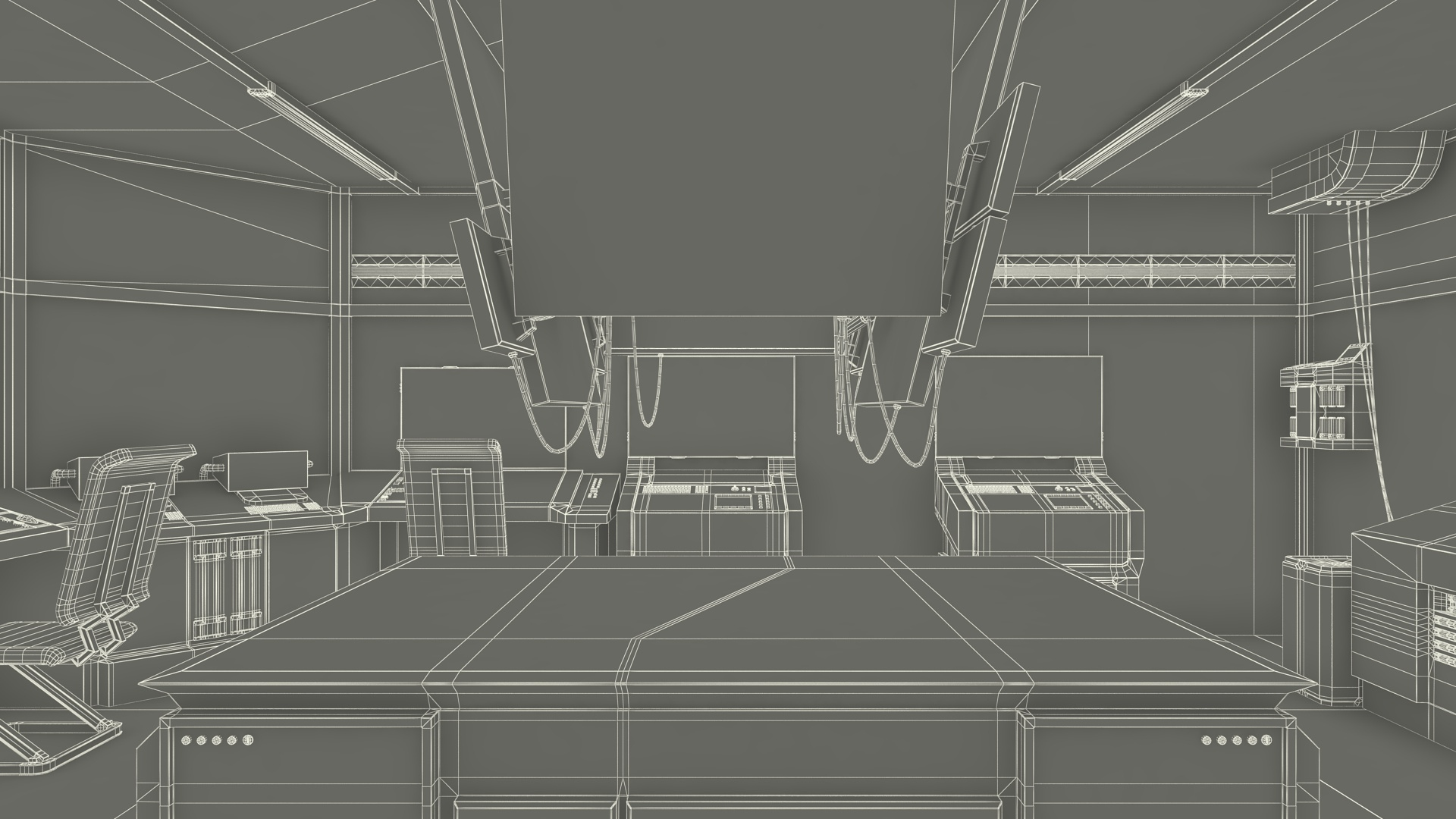 Sci Fi Interior Command Room Red 3D - TurboSquid 2270628