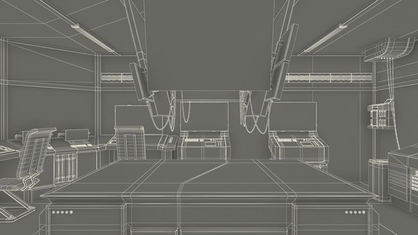 modelo 3d Interior de ciencia ficción Sala de mando roja - TurboSquid ...