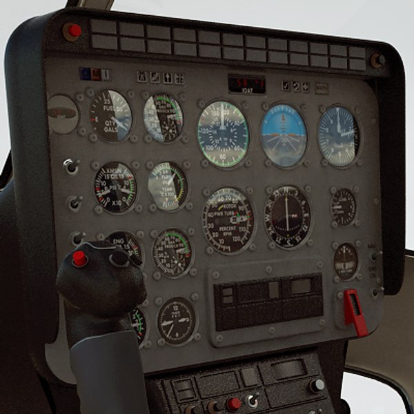 3d bell 206l helicopter interior model