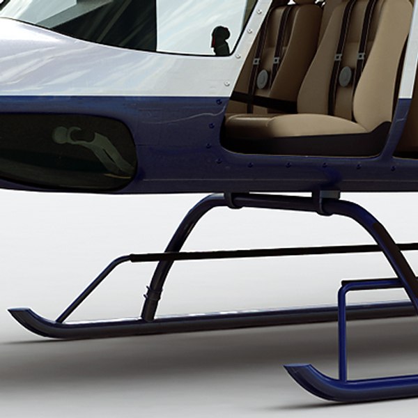 3d bell 206l helicopter interior model