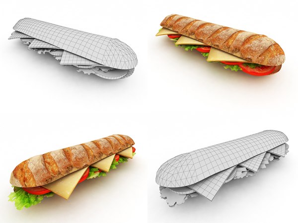 3d model lettuce sandwich