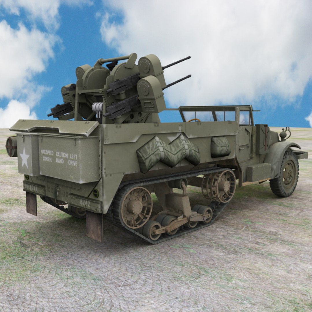 M-16 Halftrack 3d Model