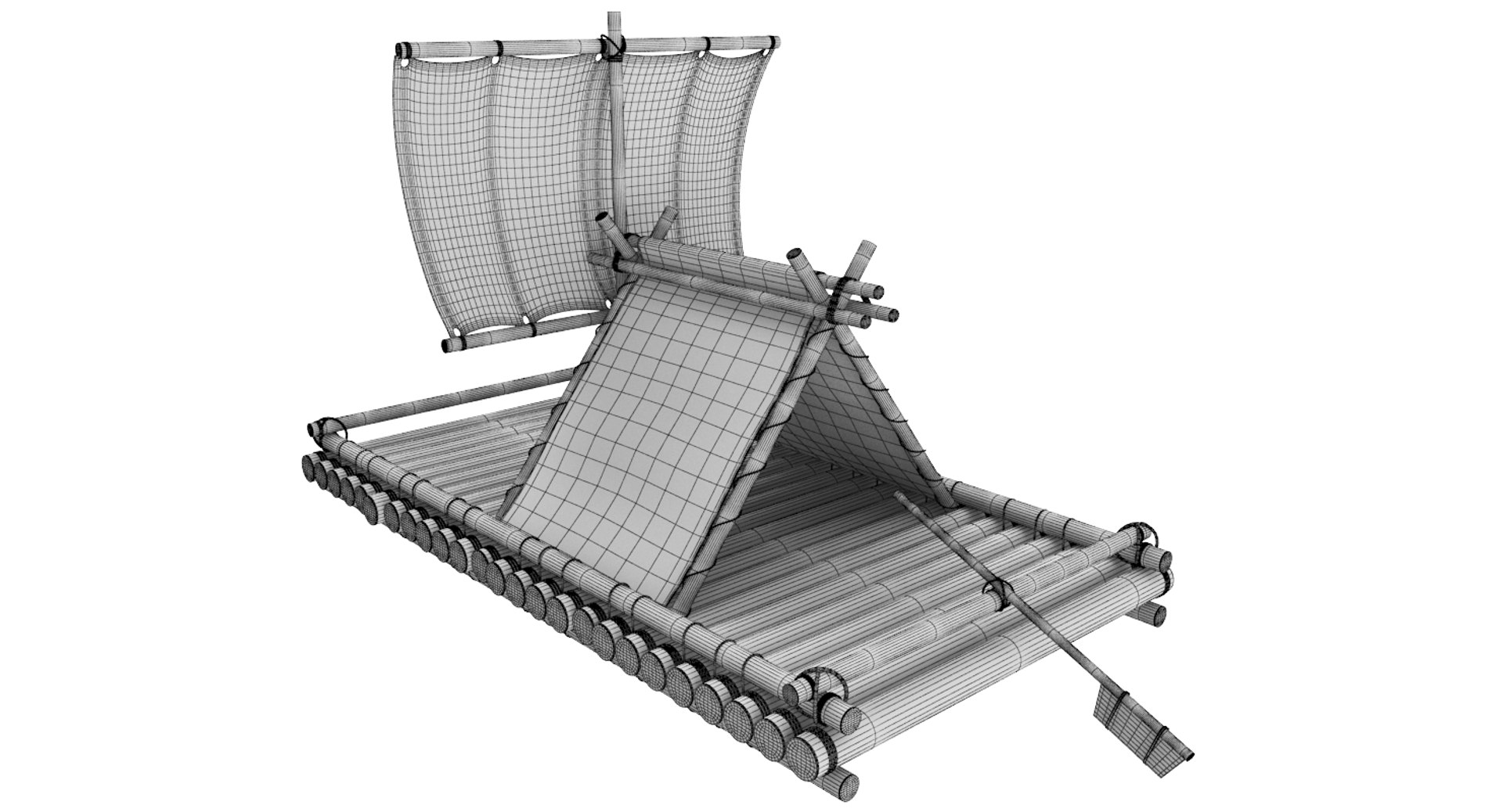 3D Real Wooden Raft Wood Model - TurboSquid 1398057