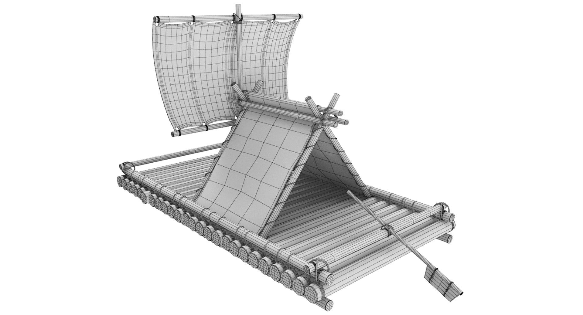 3D Real Wooden Raft Wood Model - TurboSquid 1398057