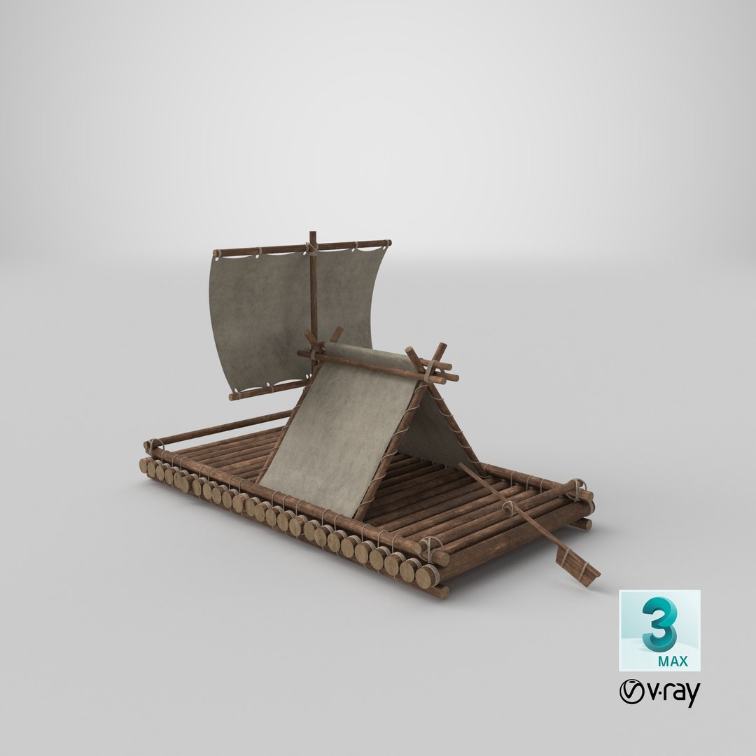 3D Real Wooden Raft Wood Model - TurboSquid 1398057