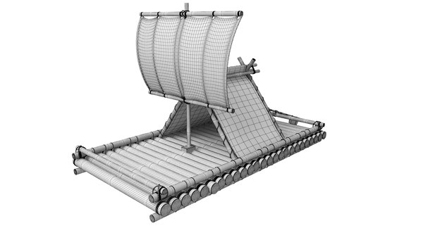 3D real wooden raft wood model - TurboSquid 1398057