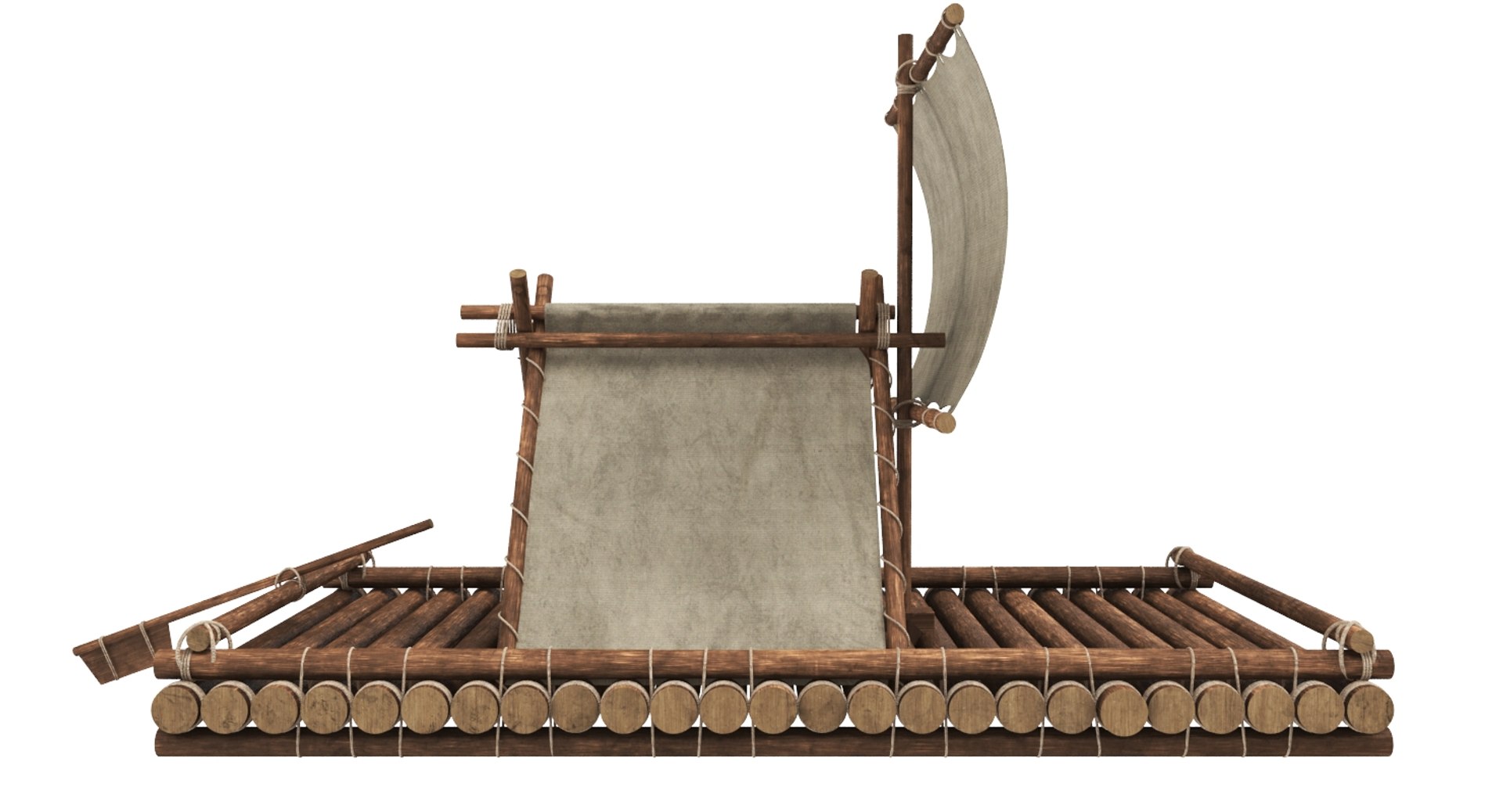 3D Real Wooden Raft Wood Model - TurboSquid 1398057