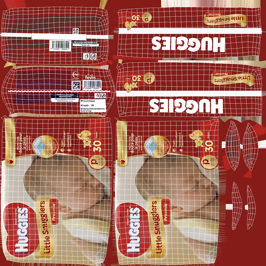 3D Huggies Little Snugglers Package - TurboSquid 2162303