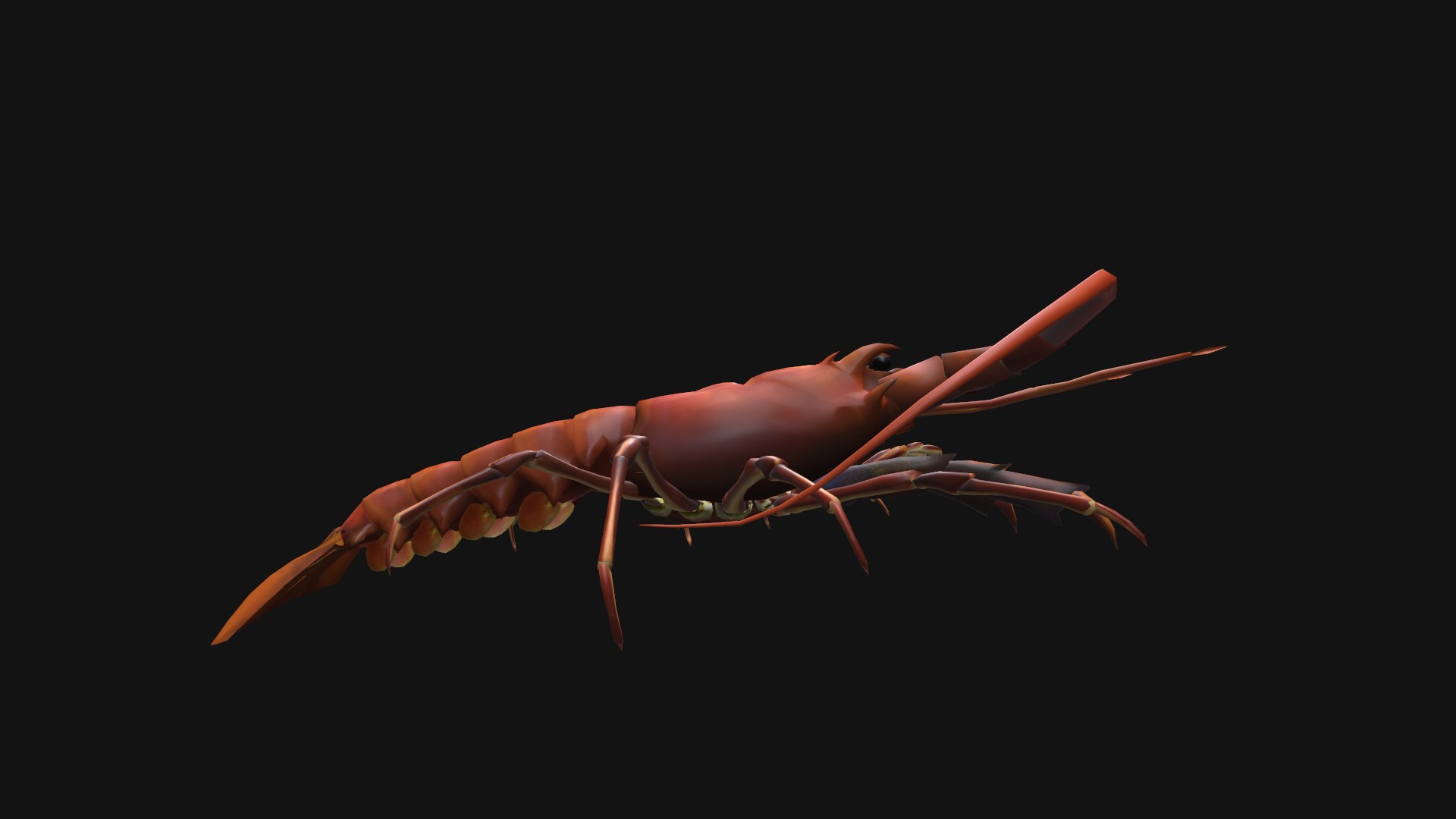 3D Animated Lobster Shrimp - TurboSquid 2152666