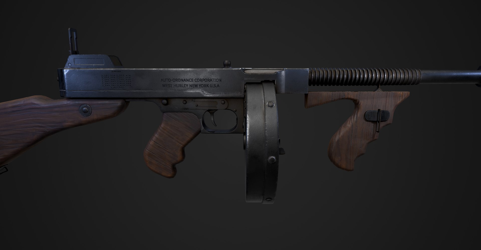 Thompson Submachine Gun Model - TurboSquid 1713004