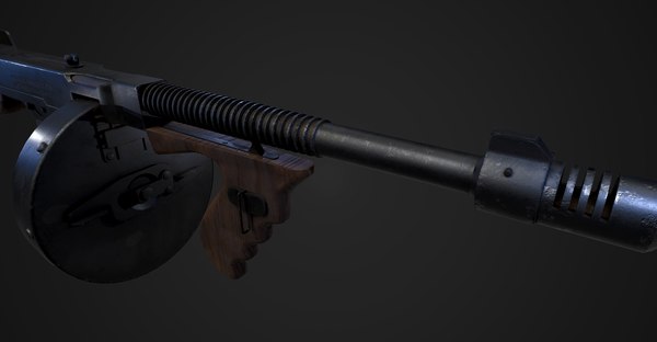 Thompson submachine gun model - TurboSquid 1713004