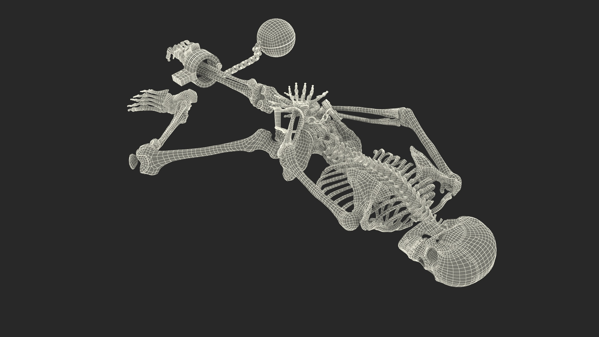 3D Dead Human Male Skeleton Shackled Model - TurboSquid 2113236