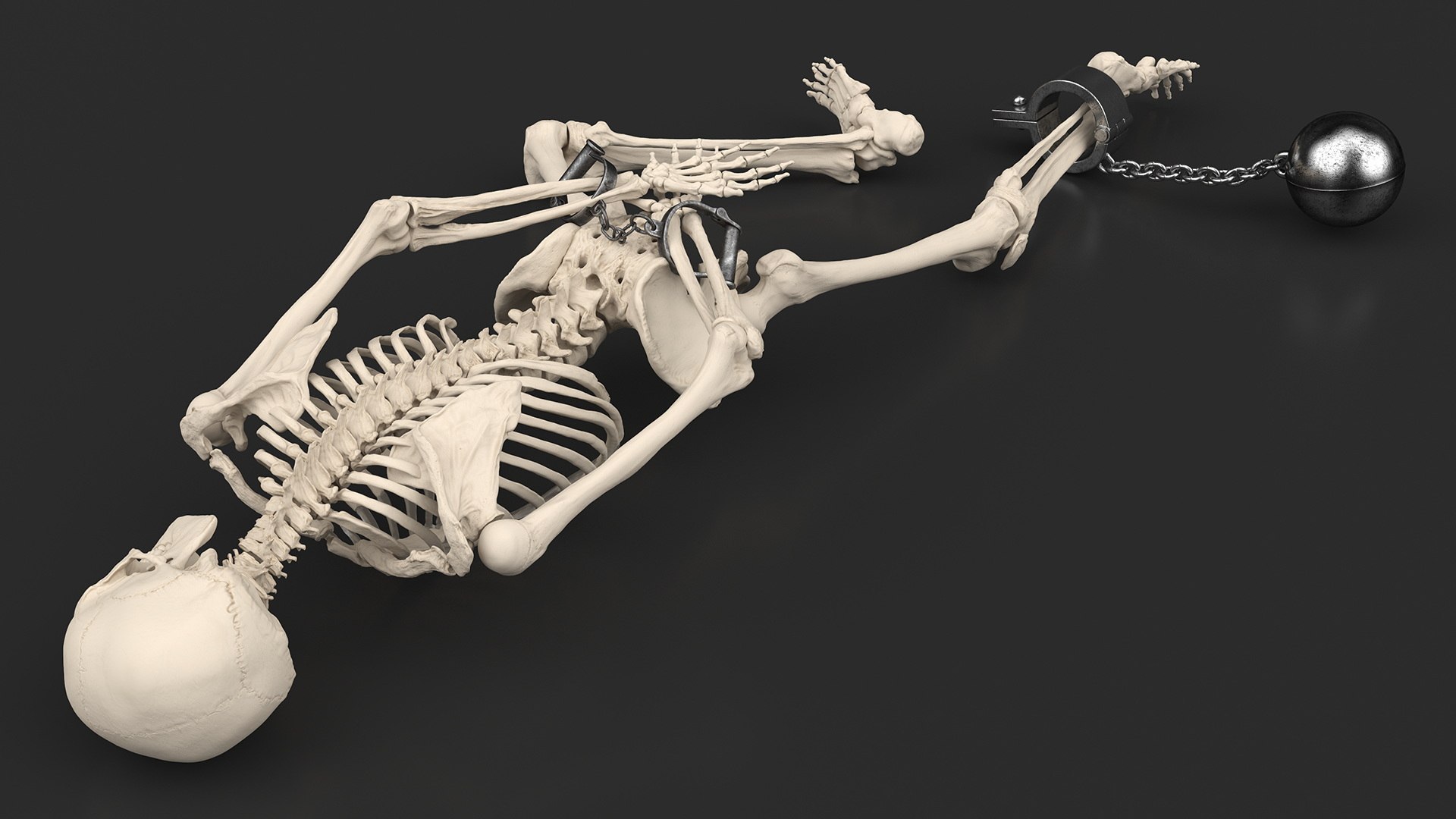 3D Dead Human Male Skeleton Shackled Model - TurboSquid 2113236