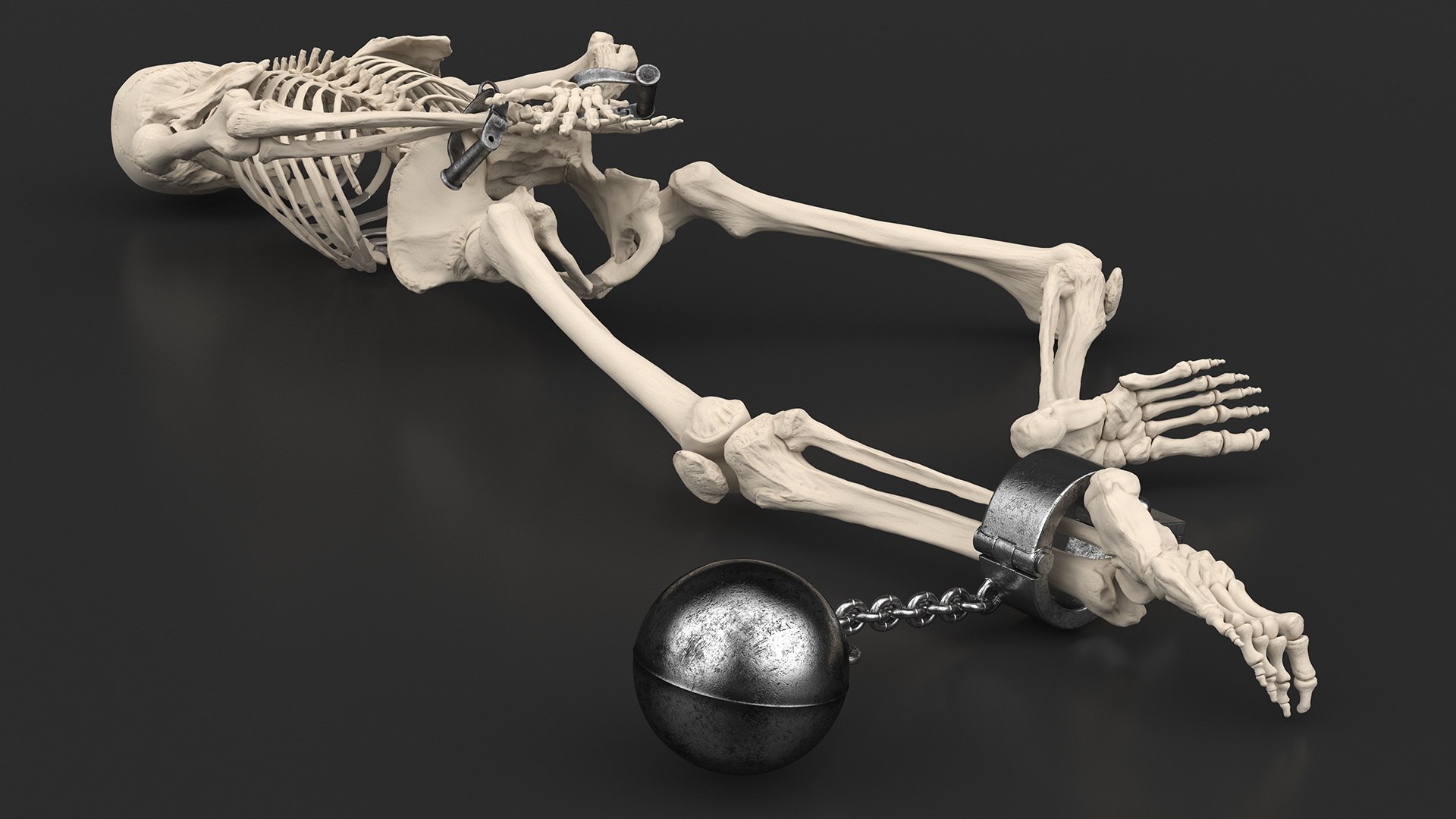 3D Dead Human Male Skeleton Shackled Model - TurboSquid 2113236