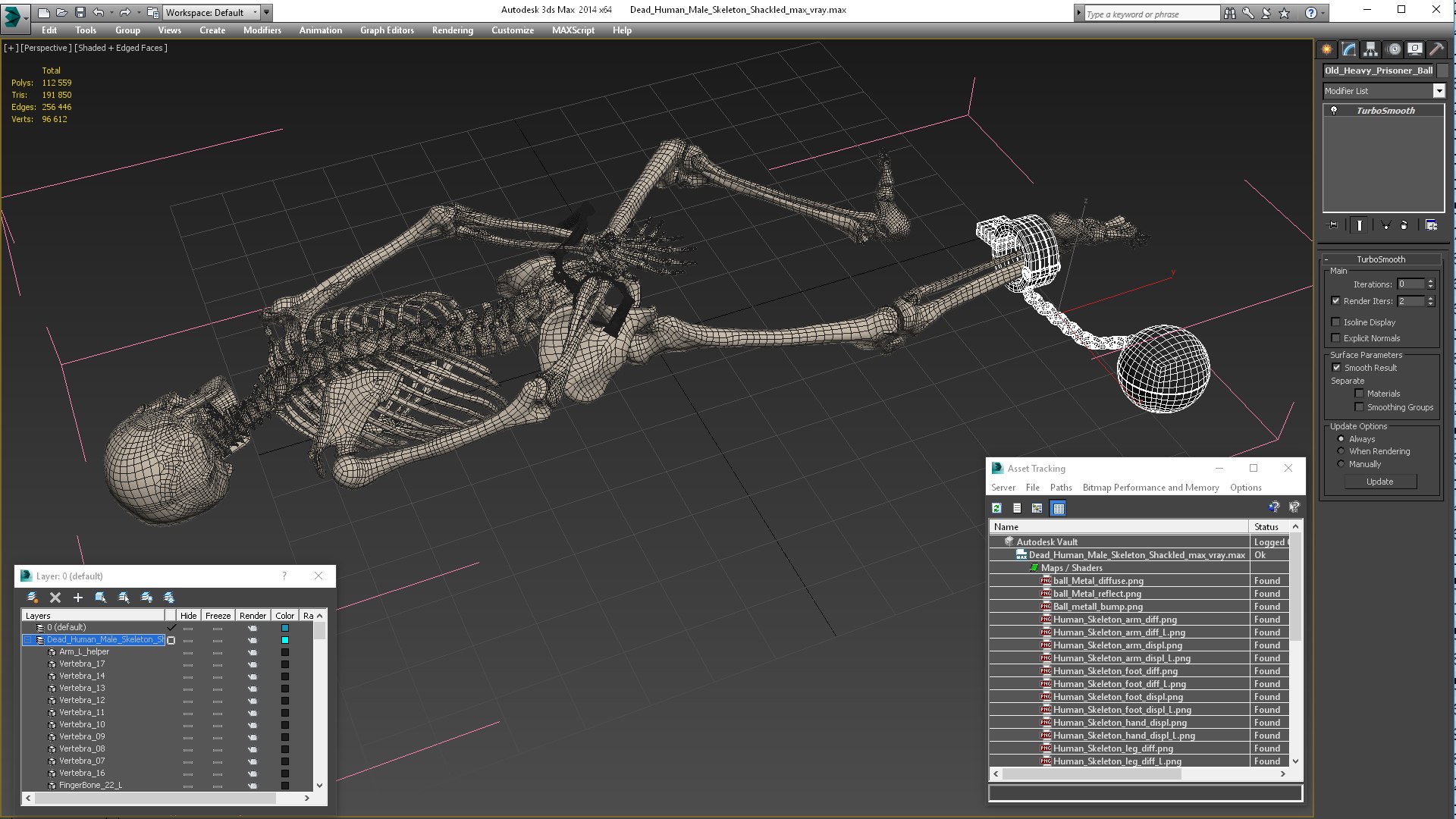 3D Dead Human Male Skeleton Shackled model - TurboSquid 2113236