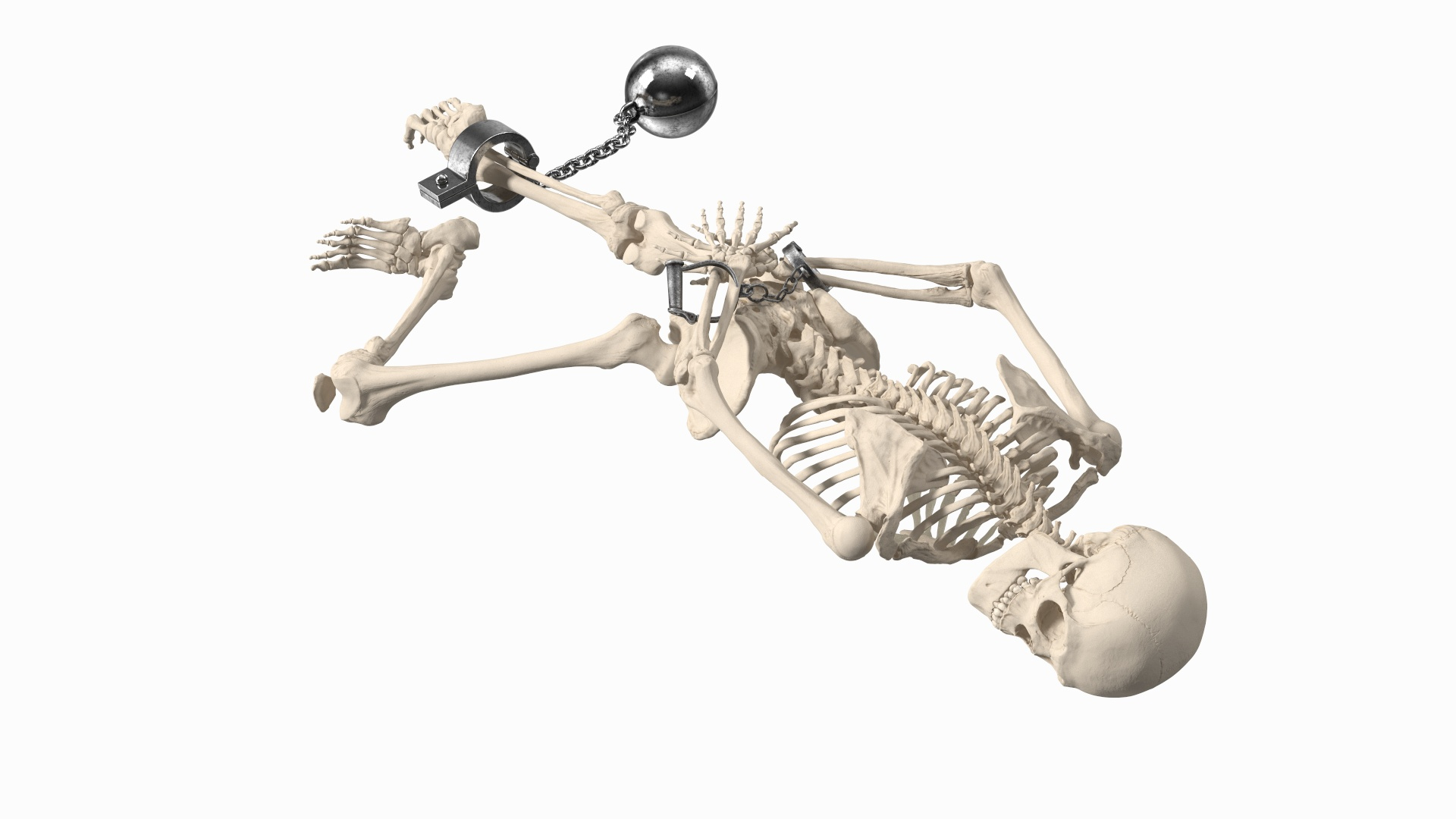 3D Dead Human Male Skeleton Shackled Model - TurboSquid 2113236