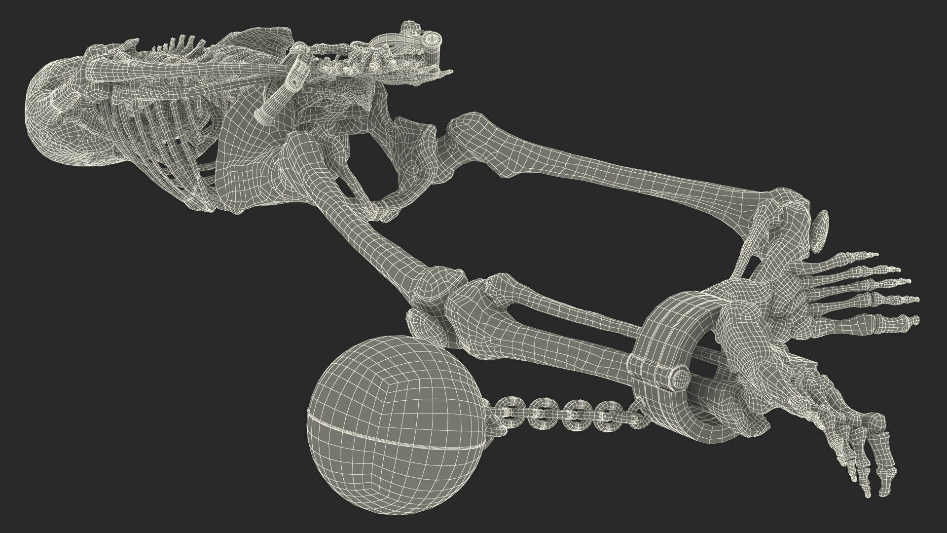 3D Dead Human Male Skeleton Shackled model - TurboSquid 2113236