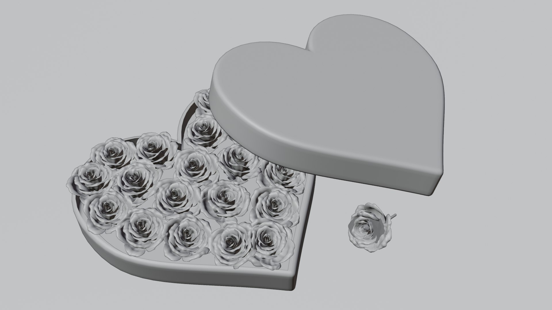Heart Gift Box With Red Roses 3D - TurboSquid 2197427