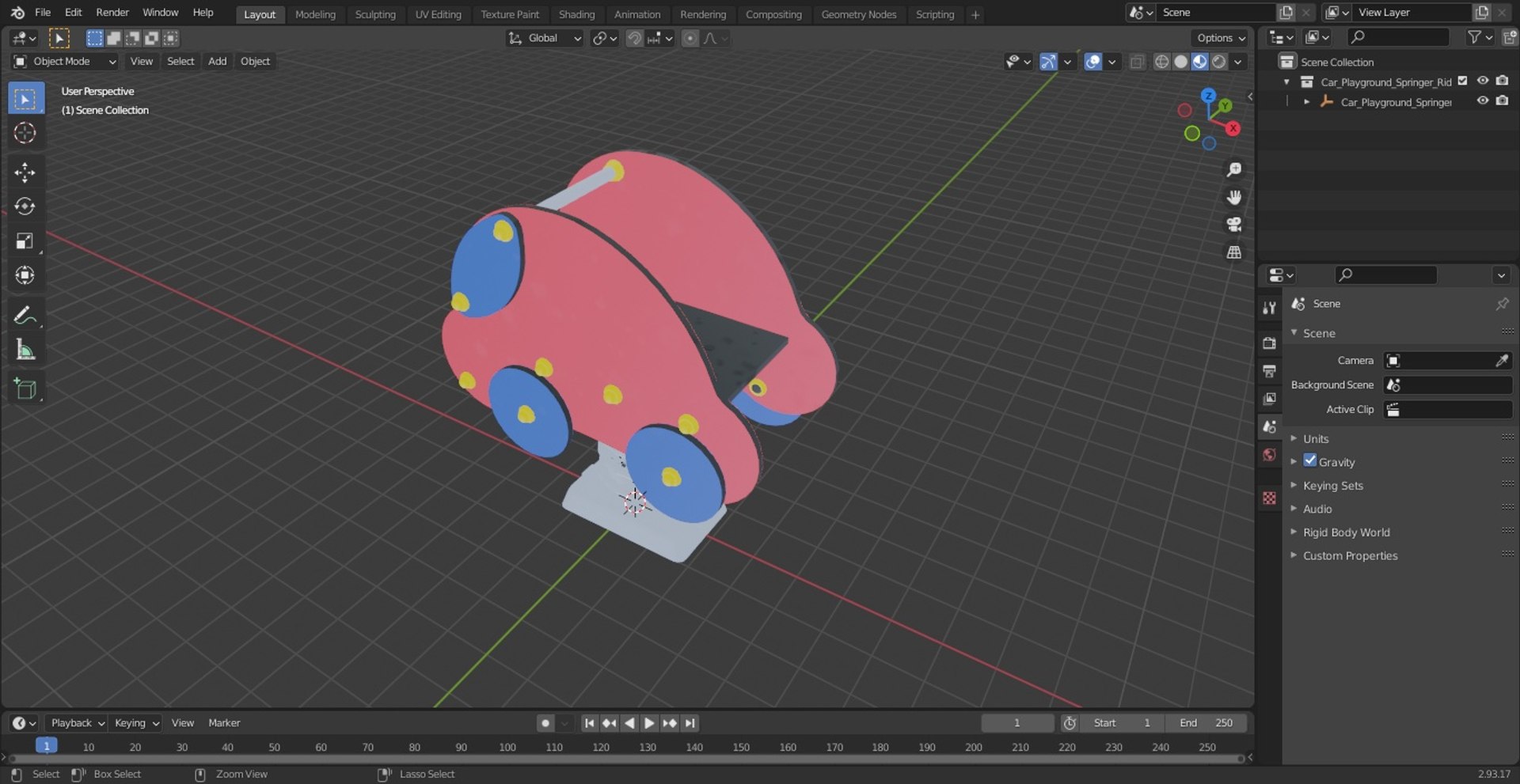 3D Model Car Playground Springer Ride - TurboSquid 2068447
