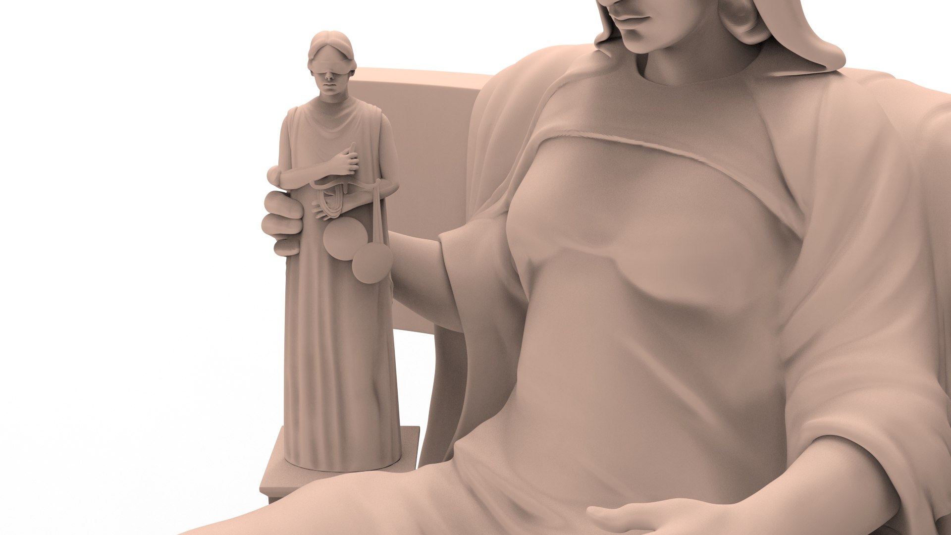3D Contemplation Of Justice USA Supreme Court Female Statue Model ...