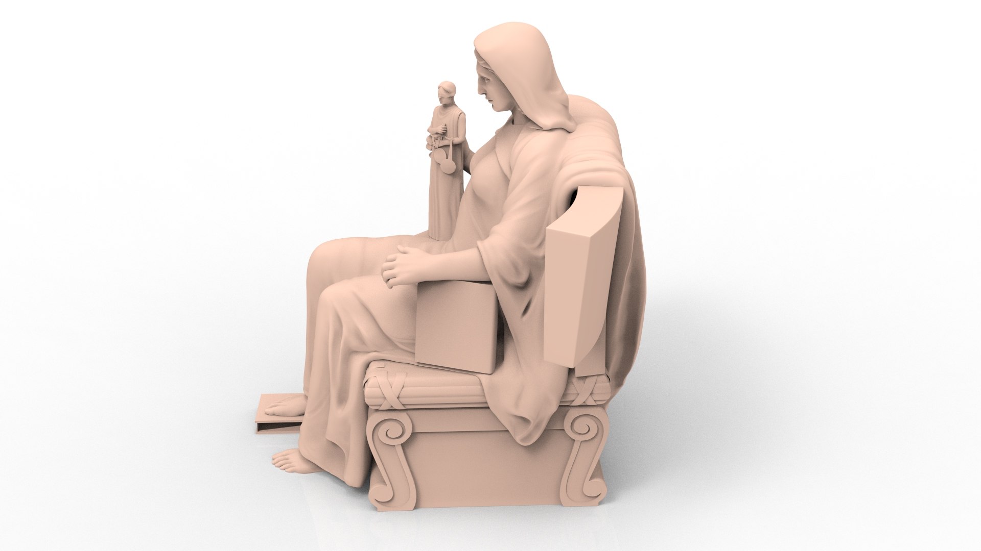 3D Contemplation Of Justice USA Supreme Court Female Statue Model ...