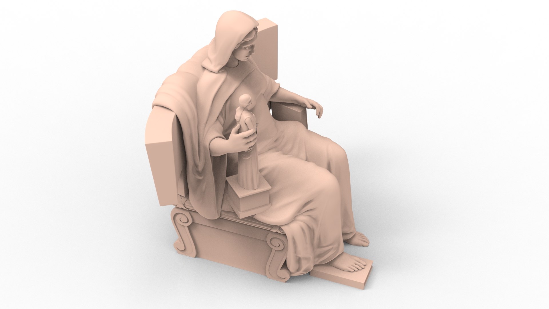 3D Contemplation Of Justice USA Supreme Court Female Statue Model ...