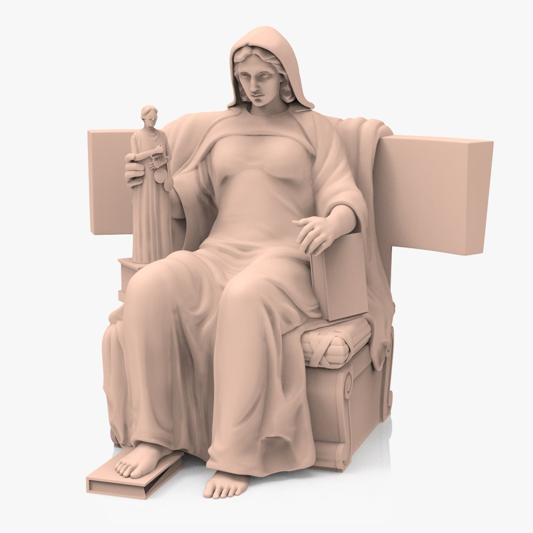 3D Contemplation Of Justice USA Supreme Court Female Statue Model ...