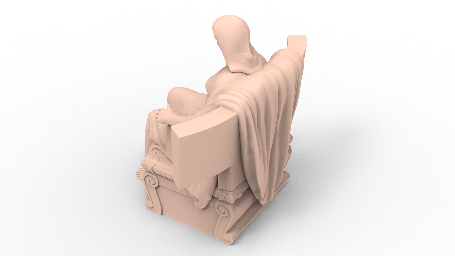 3D Contemplation Of Justice USA Supreme Court Female Statue Model ...