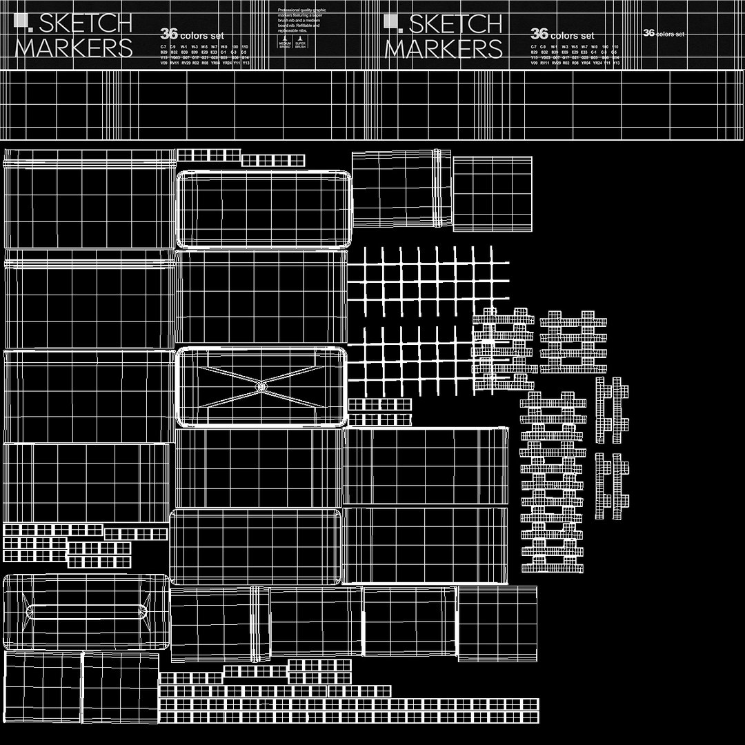 Generic Sketch Marker 36 Pack 3D - TurboSquid 1875620