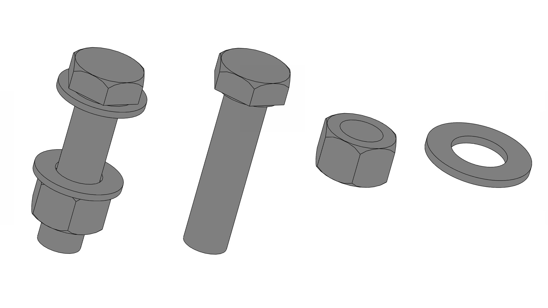 3D Model Heavy Hex Bolt Connection - TurboSquid 1717082