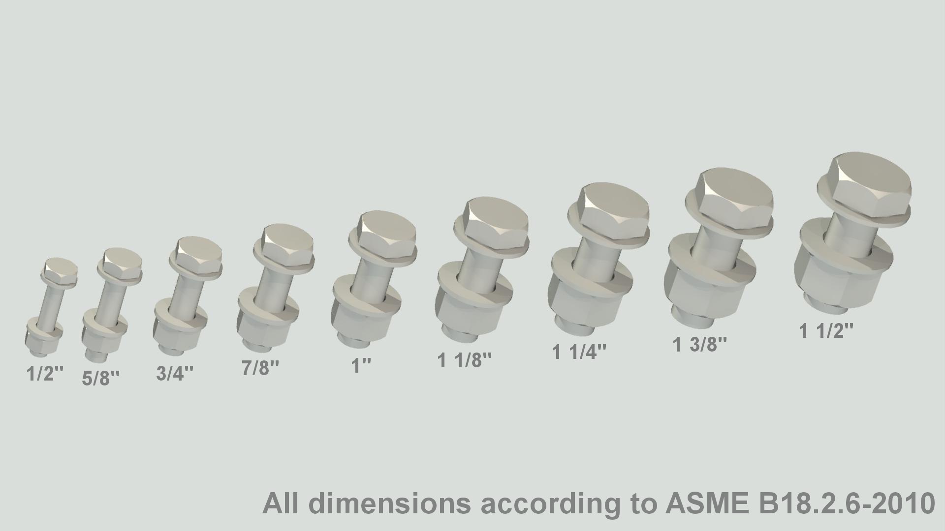 3D Model Heavy Hex Bolt Connection - TurboSquid 1717082