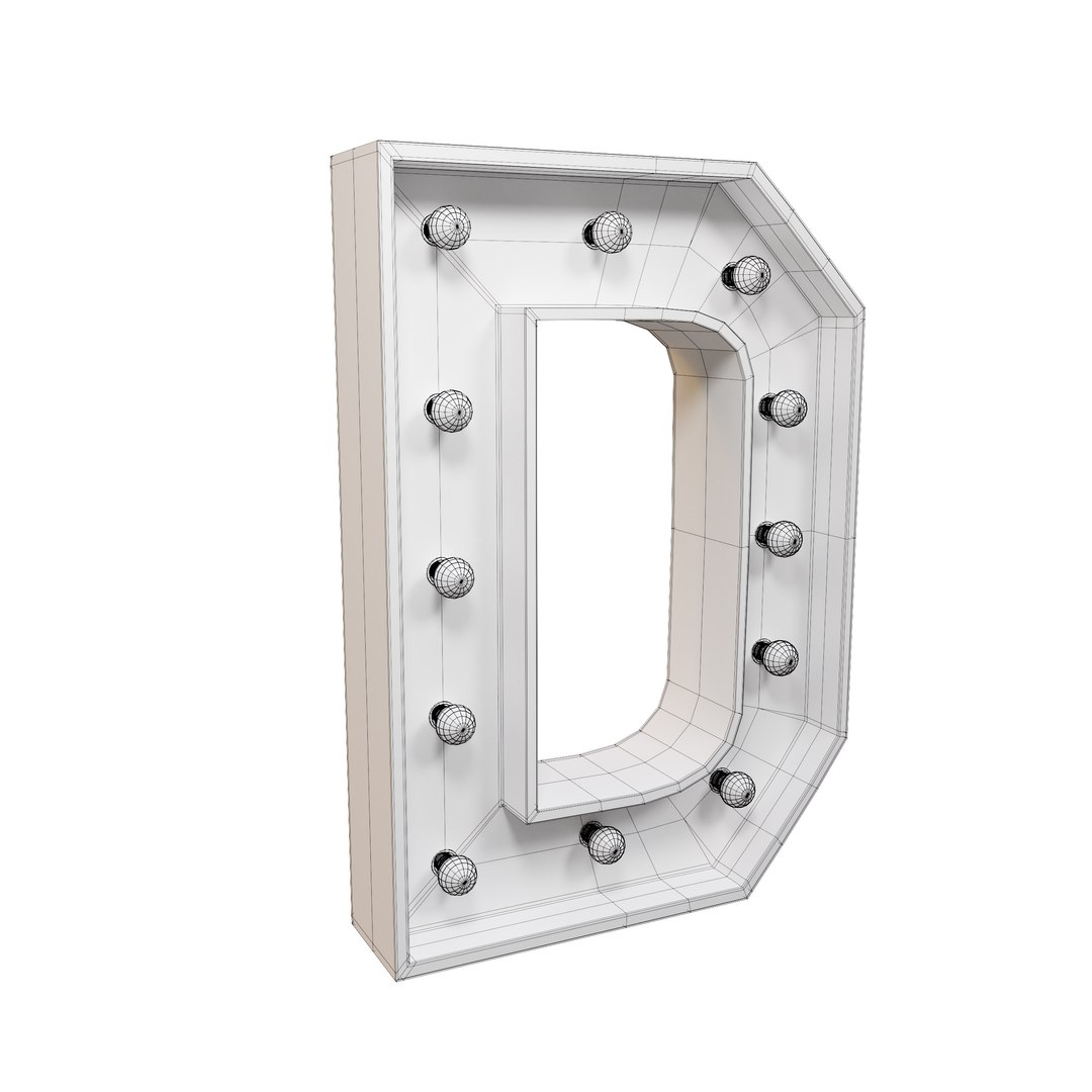 Marquee Letter D Glow Sign 3dmodel 3D Model - TurboSquid 1975408