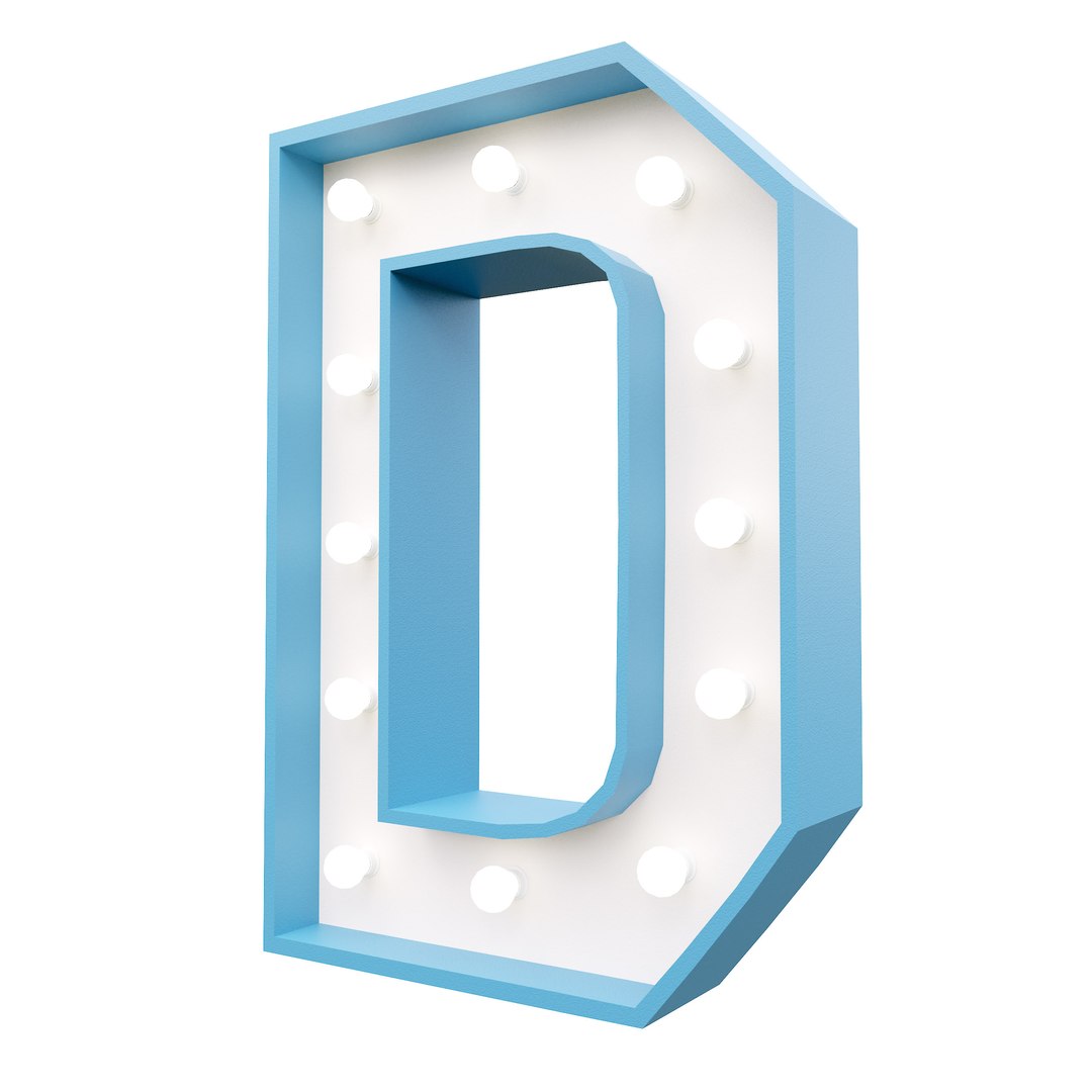 Marquee Letter D Glow Sign 3dmodel 3D Model - TurboSquid 1975408