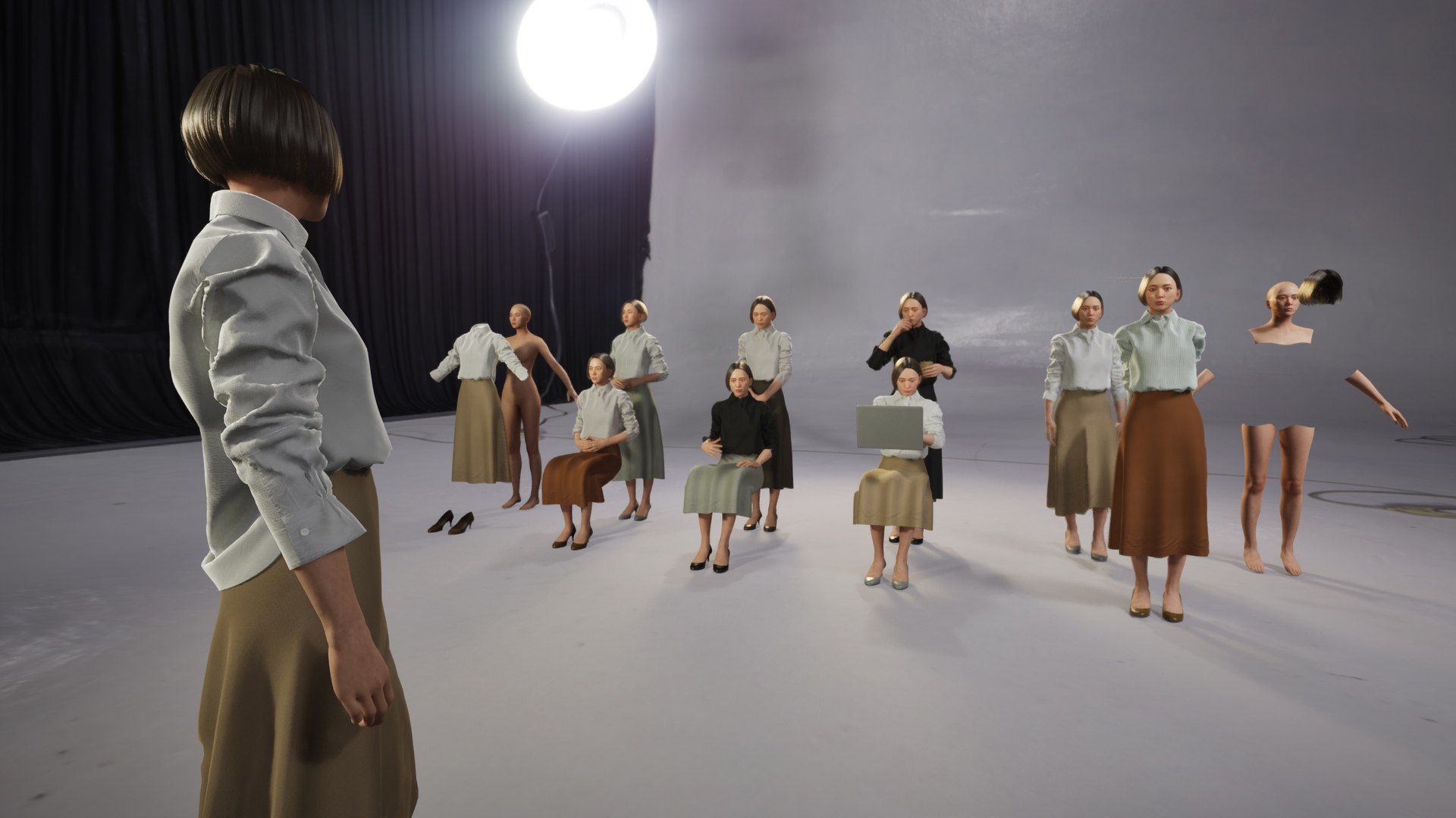 Rigged Modular Character - Asian Woman 3D Model - FF2 - Blender UE5 C4D ...