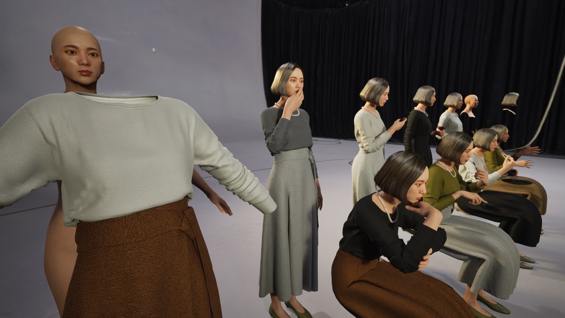 Rigged Modular Character - Asian Woman 3D Model - FF2 - Blender UE5 C4D ...