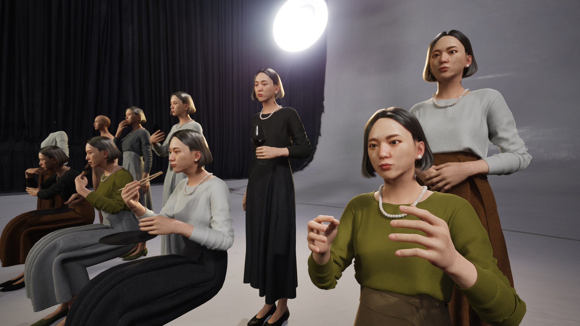 Rigged Modular Character - Asian Woman 3D Model - FF2 - Blender UE5 C4D ...