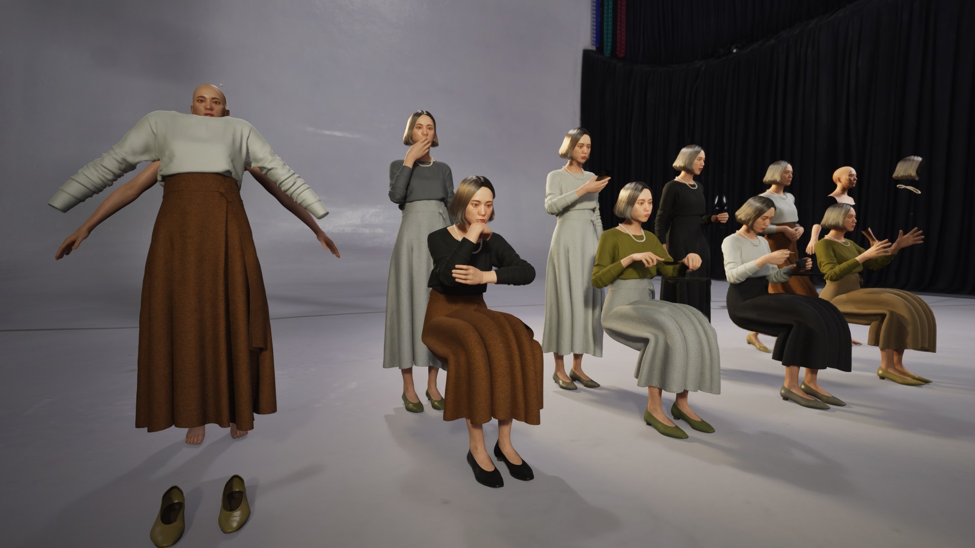 Rigged Modular Character - Asian Woman 3D Model - FF2 - Blender UE5 C4D ...