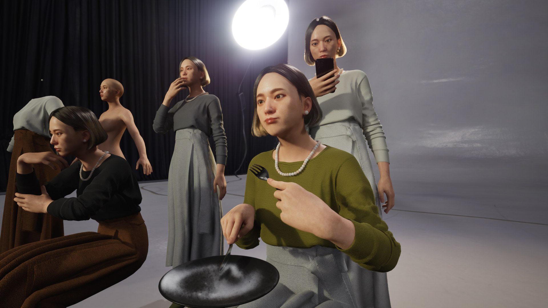 Rigged Modular Character - Asian Woman 3D Model - FF2 - Blender UE5 C4D ...