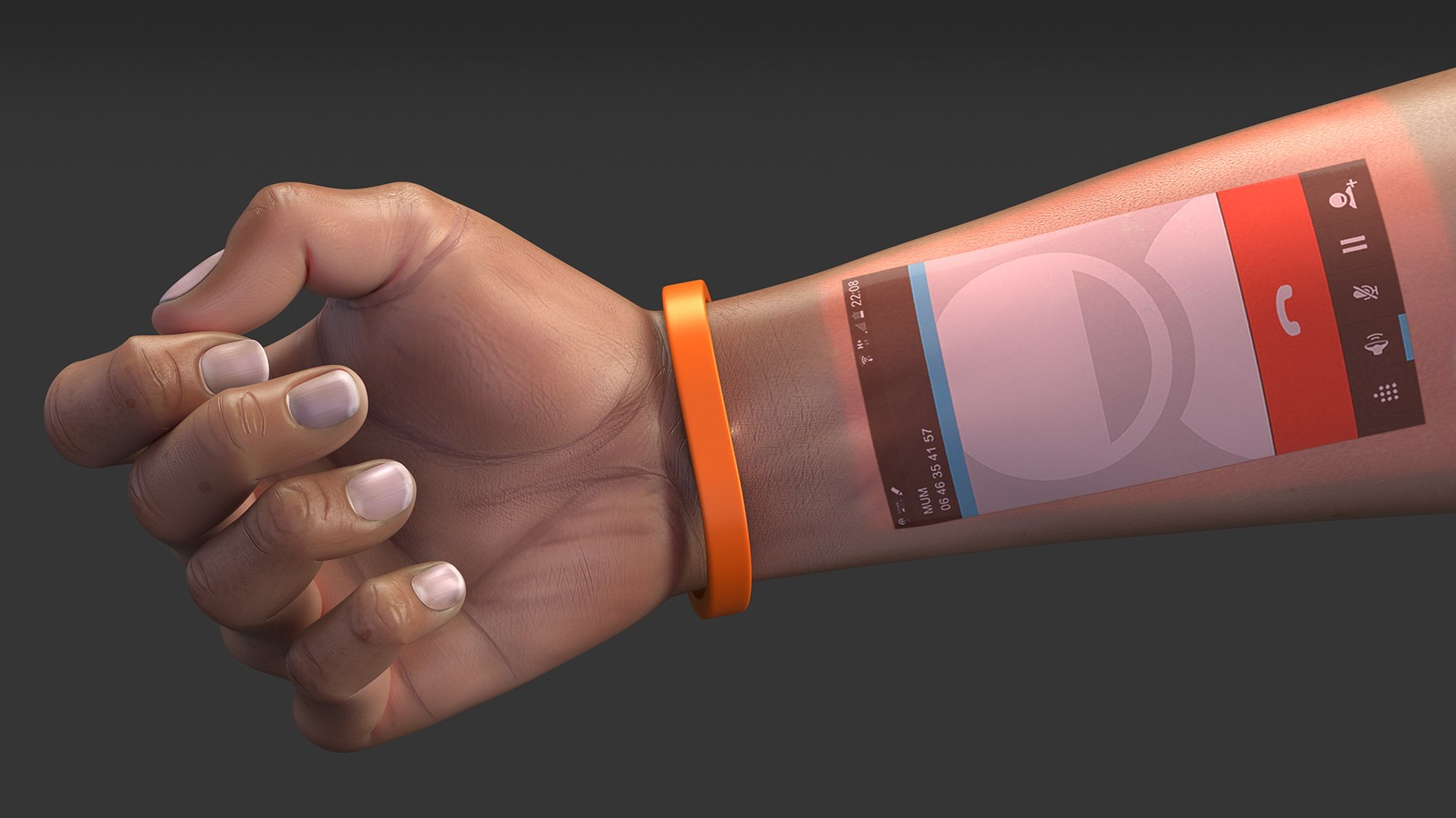 Hand Wearing Cicret Bracelet 3D Model - TurboSquid 2079635